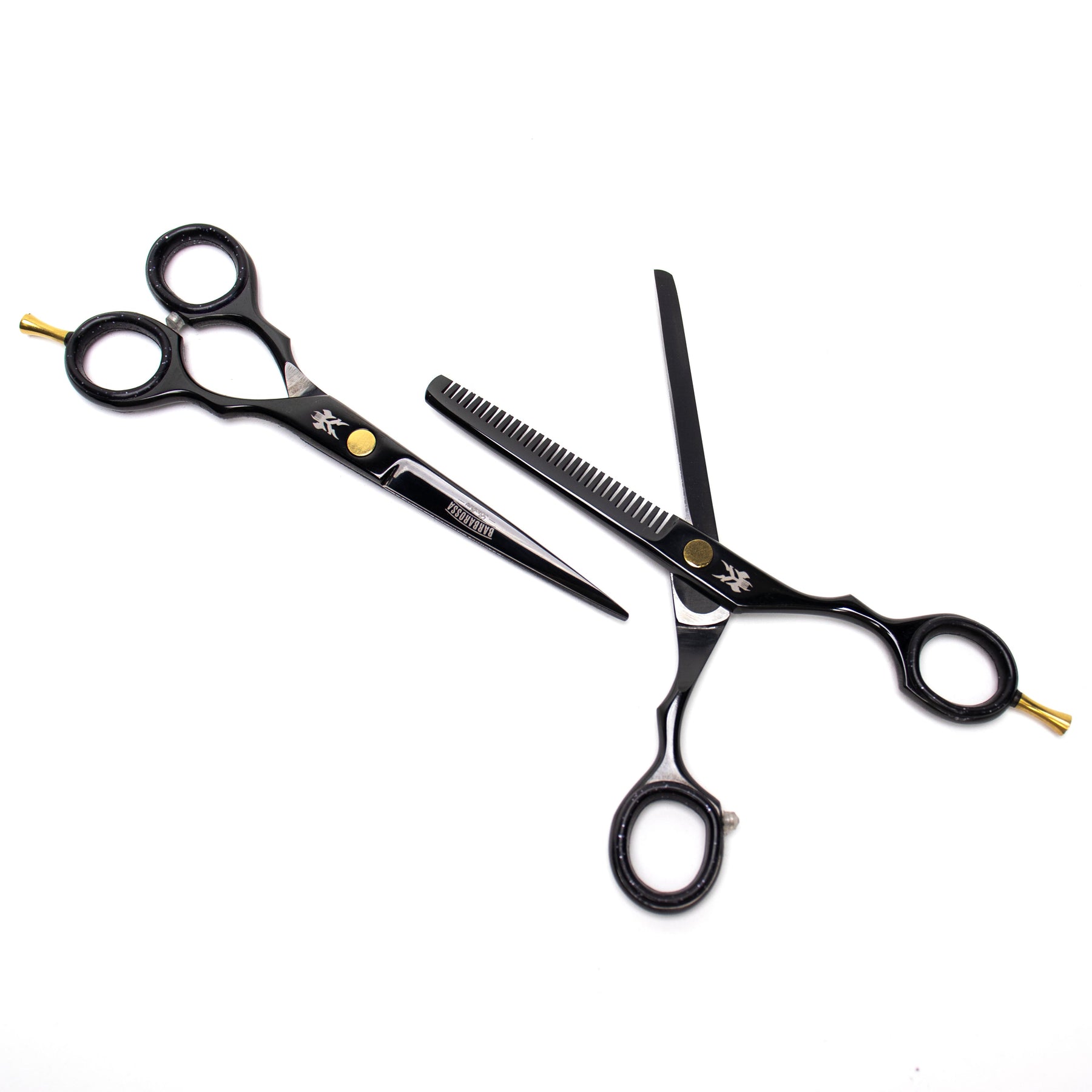 6" Japanese Steel Scissors & Razor Set - Gloss Black & 24k Gold ...