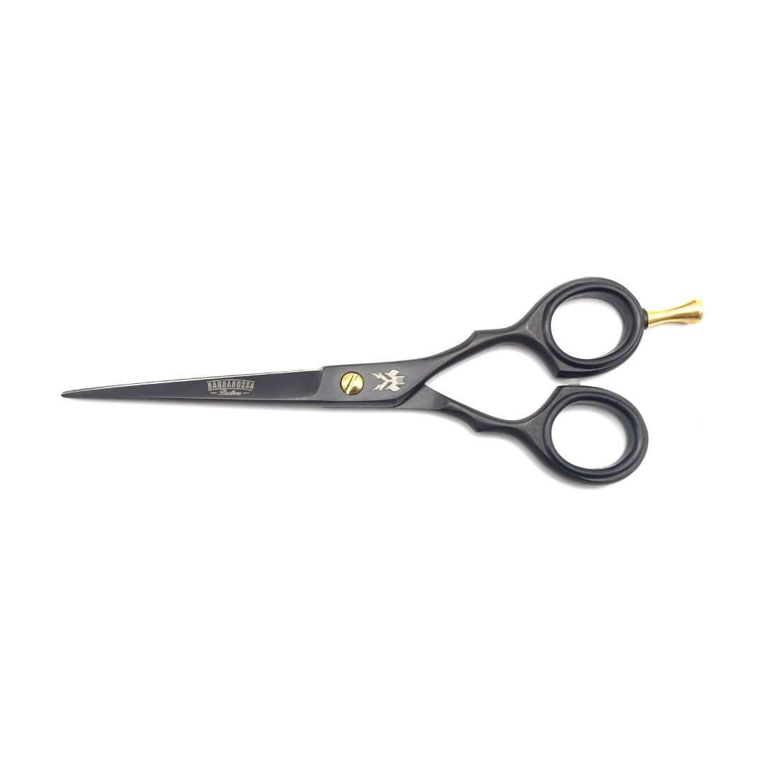 Japanese Steel 6" Matt Black & 24k Gold Cutting Scissors – Barbarossa ...